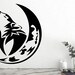 Howling Wolf Crescent Moon Wall Art Sticker Wolf Vinyl Decal - Etsy