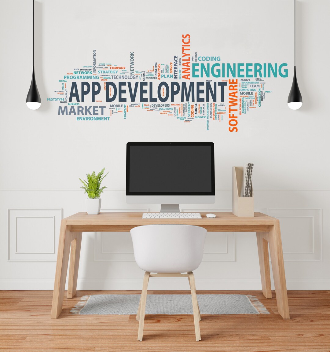 App Development Cyber Vinyl Wall Art Decals, Technology Wall Decal ...