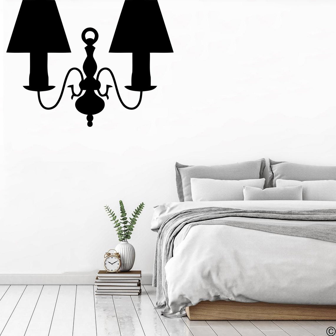 Modern Lamp Wall Decal Chandelier Wall Decal Hallway Wall - Etsy