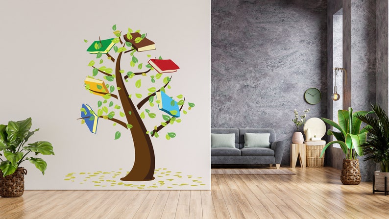 Library Tree Wall Art Decals Library Wall Decal Education - Etsy