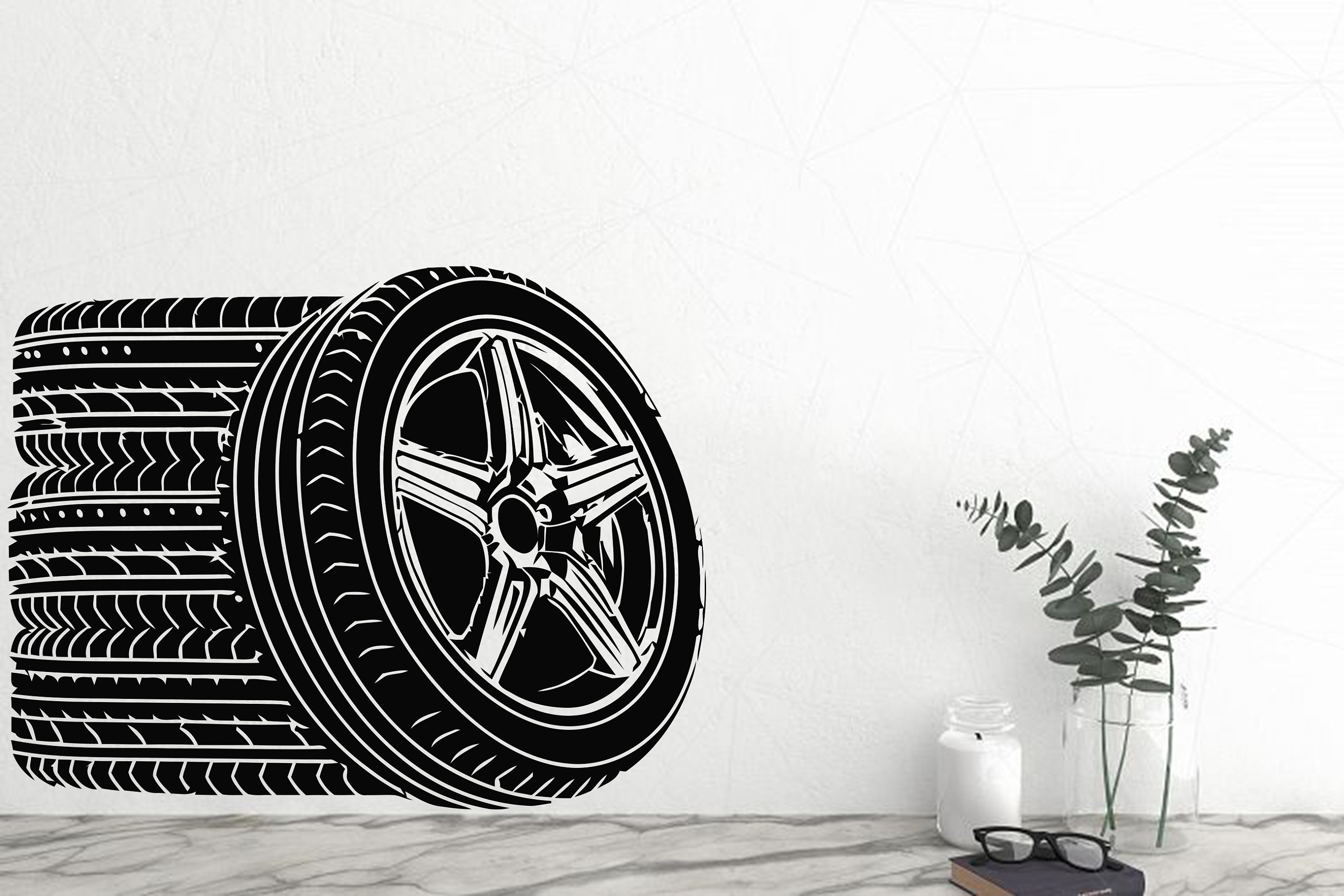 Banden muur stickers Race Auto Wheel Auto Motor Sport Banden | Etsy