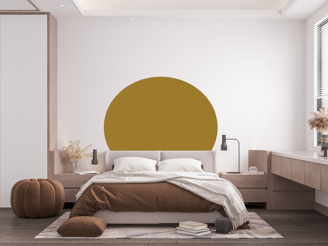 Bed Arch Sticker, Boho Wall Decal, Color Block Wall Paper, Abstract ...