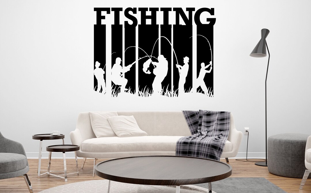 Fishing and Hunting Wall Sticker Decal, Fishing Wall Decal, Fisherman ...