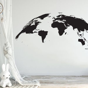 World Map Wall Decor World Map Wall Decal Travel Agency Decoration ...