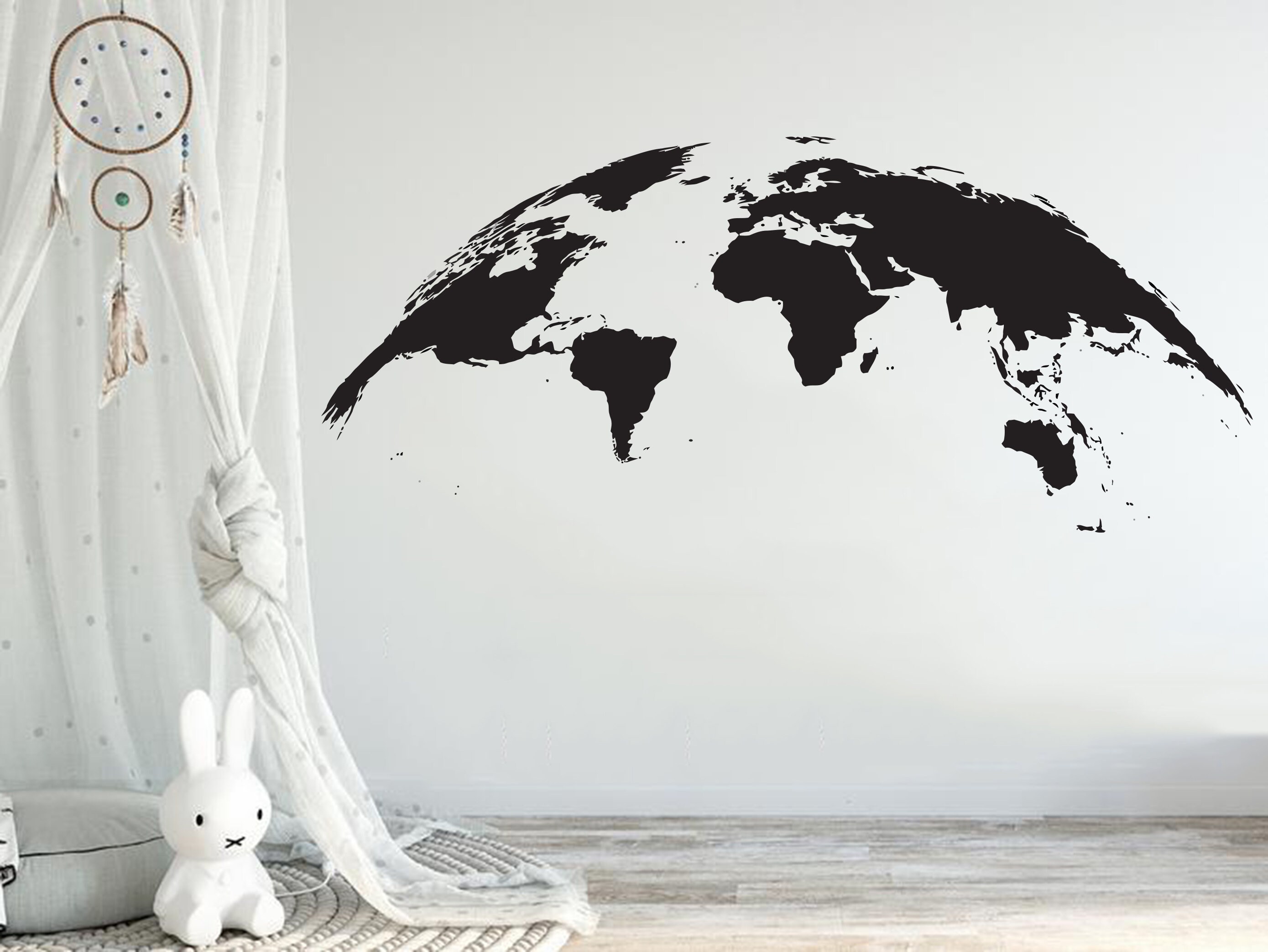 World Map Wall Decor World Map Wall Decal Travel Agency | Etsy