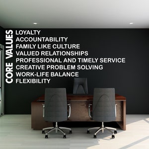 Core Values Our Values Office Wall Art, Motivational Inspiring Wall Art ...