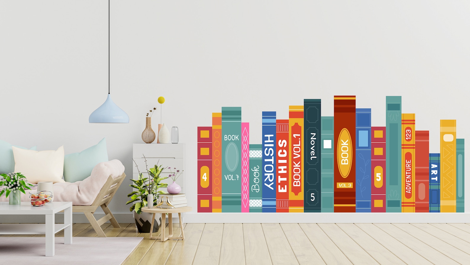 Library Book Vinyl Wall Art Decals, Library Wall Decal, Education ...