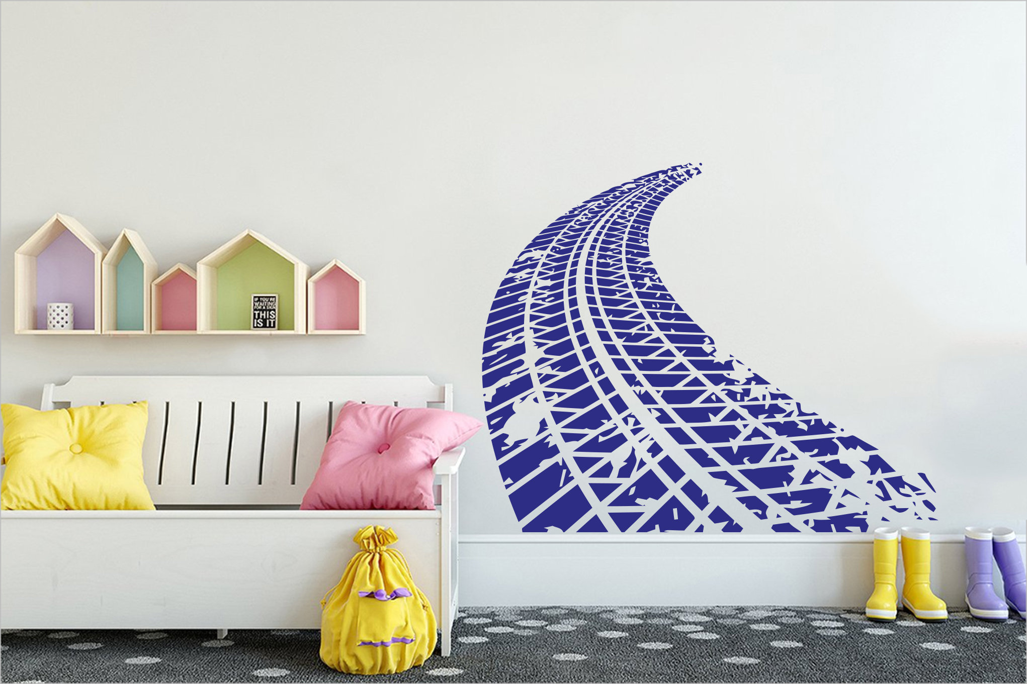 Tire Tracks Wall Decal Decor Tire Marks Vinyl Sticker Art | Etsy