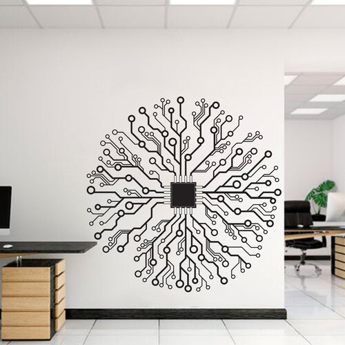 Circuit Board Wall Decal Technology Vinyl Wall Art Decals - Etsy