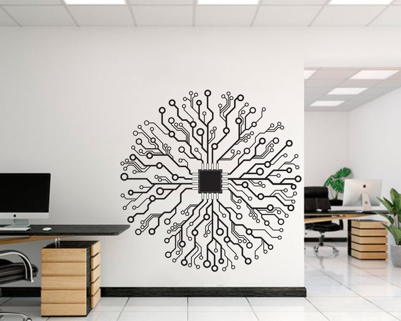 Circuit Board Wall Decal Technology Vinyl Wall Art Decals - Etsy