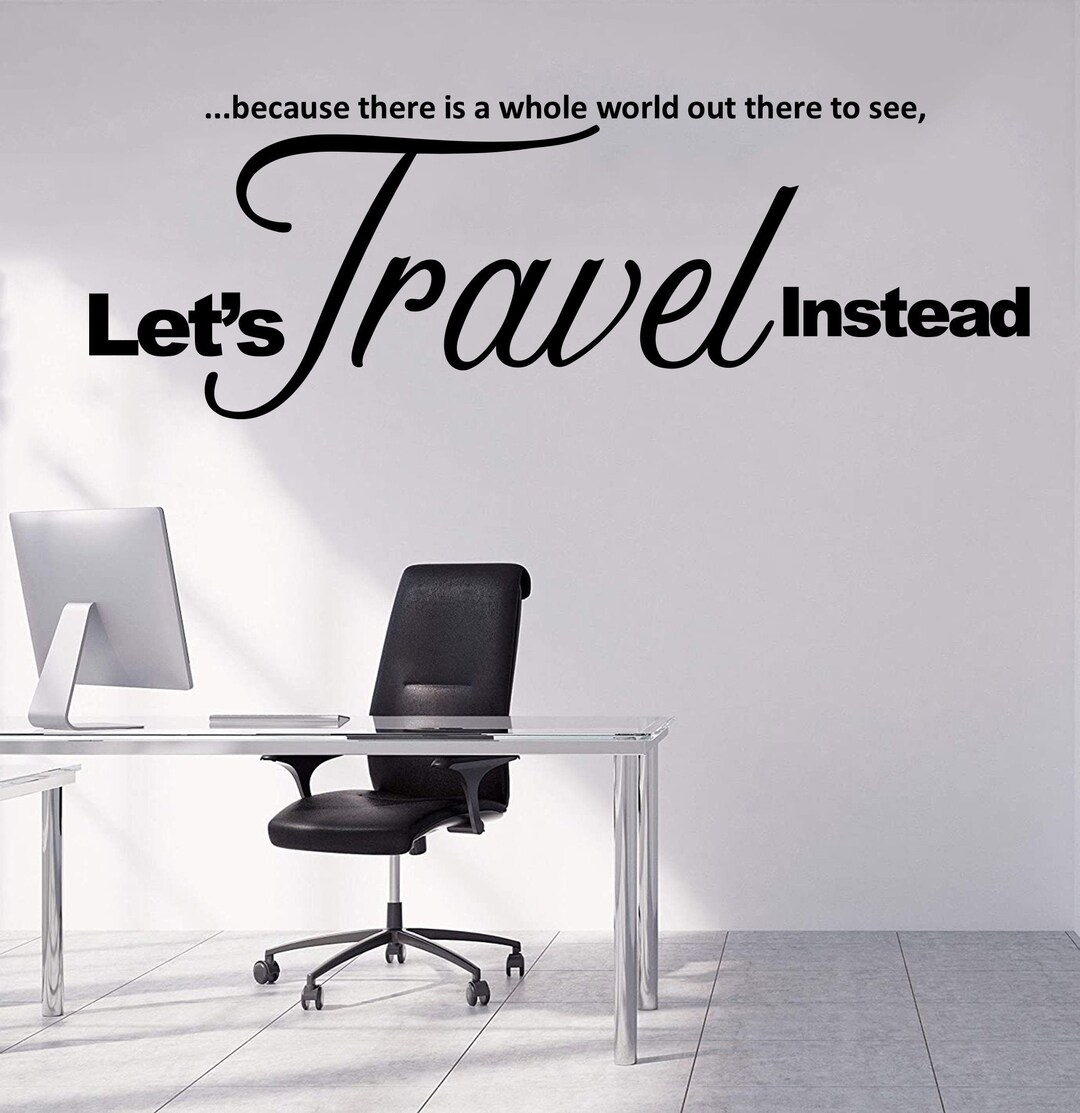 Let's Travel Wall Decor Travel Quotes Decals Travel Agency Decoration ...