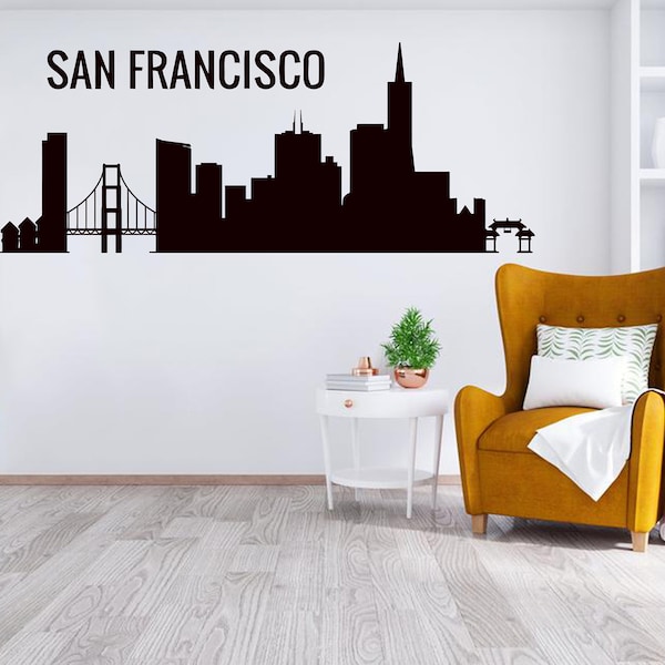 San Francisco Skyline Wall Decal Etsy