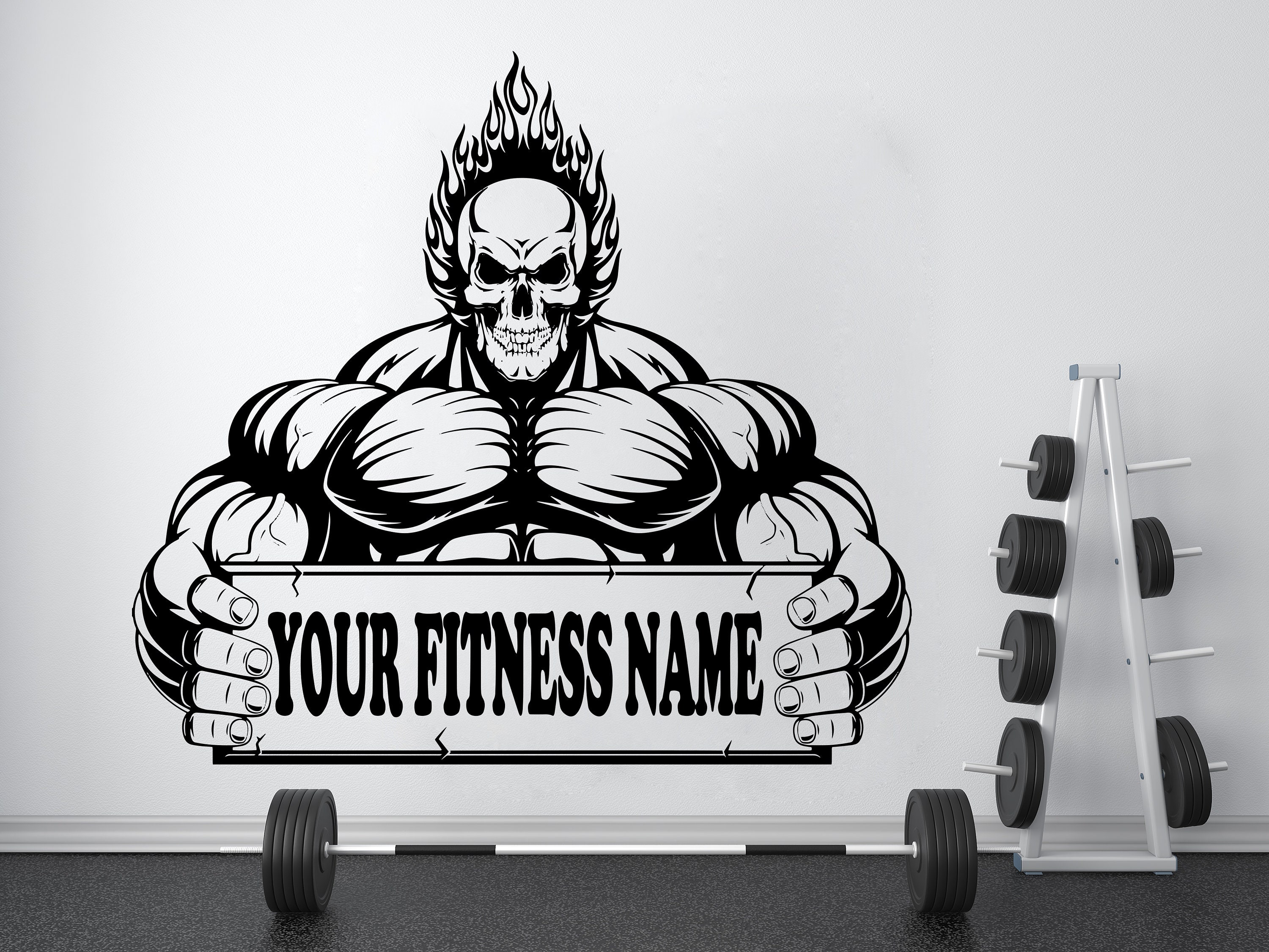 Gym Wall Decal Custom Fitness Decor Workout Art Vinyl Gorilla | Etsy