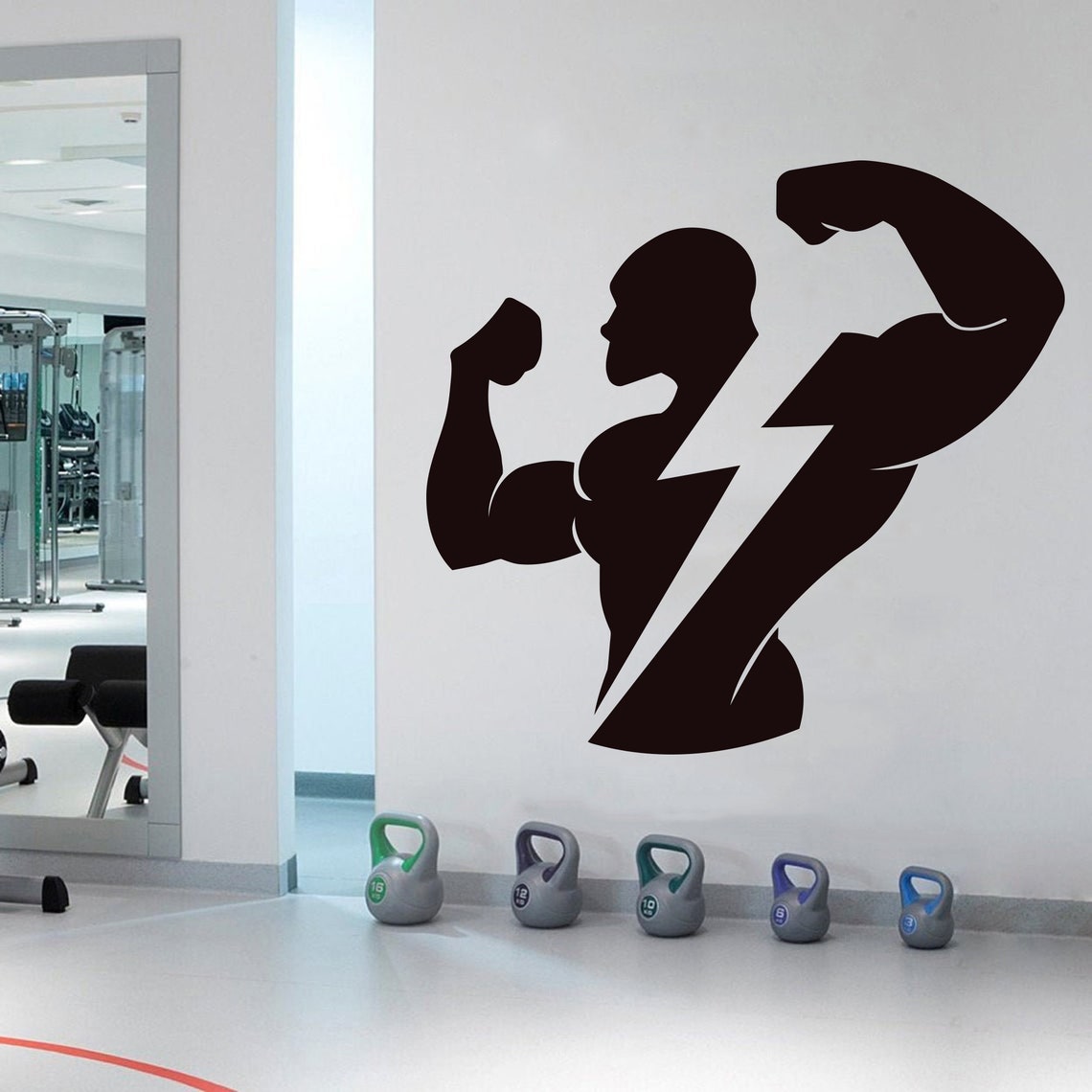 Gym Wall Stickers Fitness Workout Wall Decal Gym Wall Decal Etsy