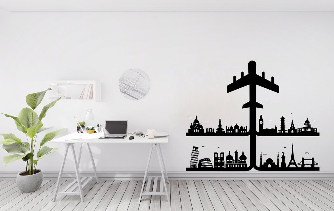 Travel Agency Decoration Agency Travel Wall Decal Explore World Map ...