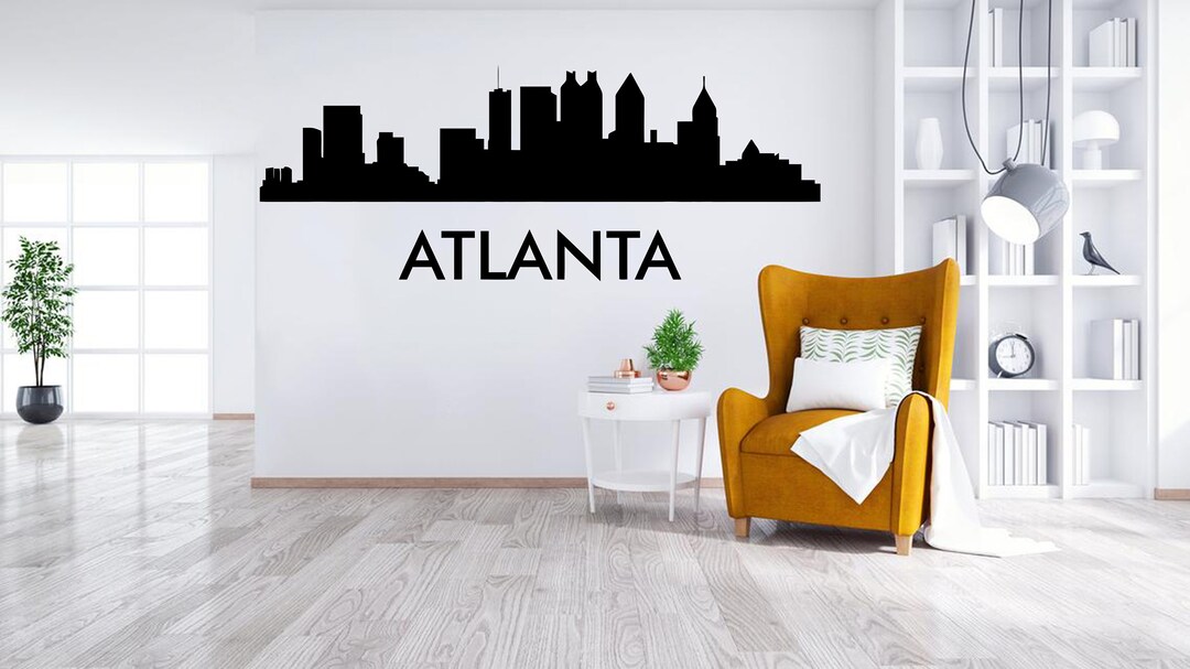 Atlanta City Skyline Wall Decal Vinyl Sticker City Atlanta Georgia Wall ...