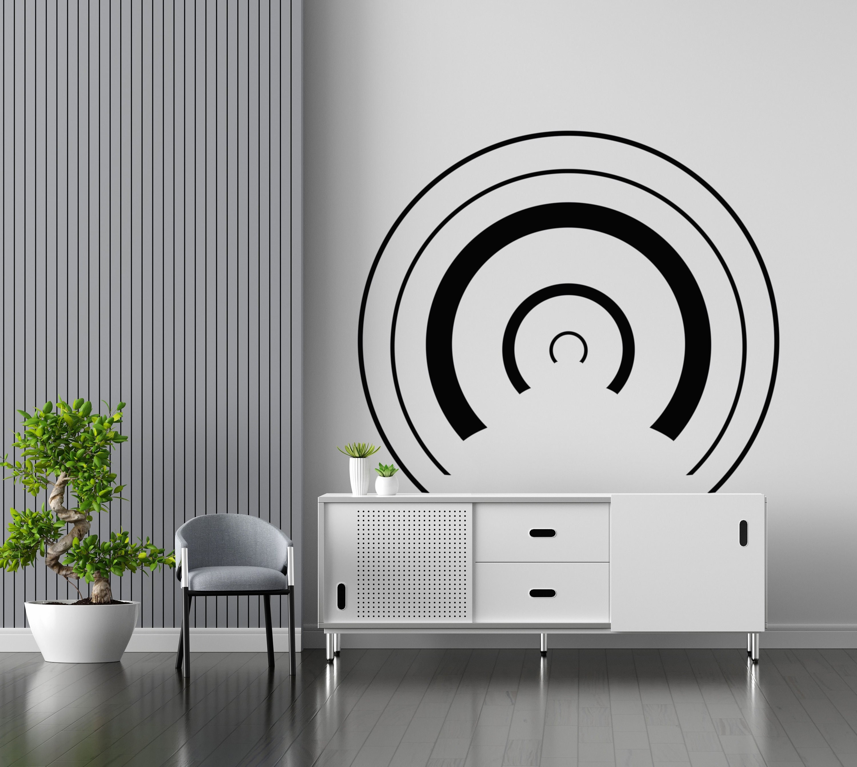 Circle Wall Decal Circle Tunnel Wall Sticker Office Decor - Etsy