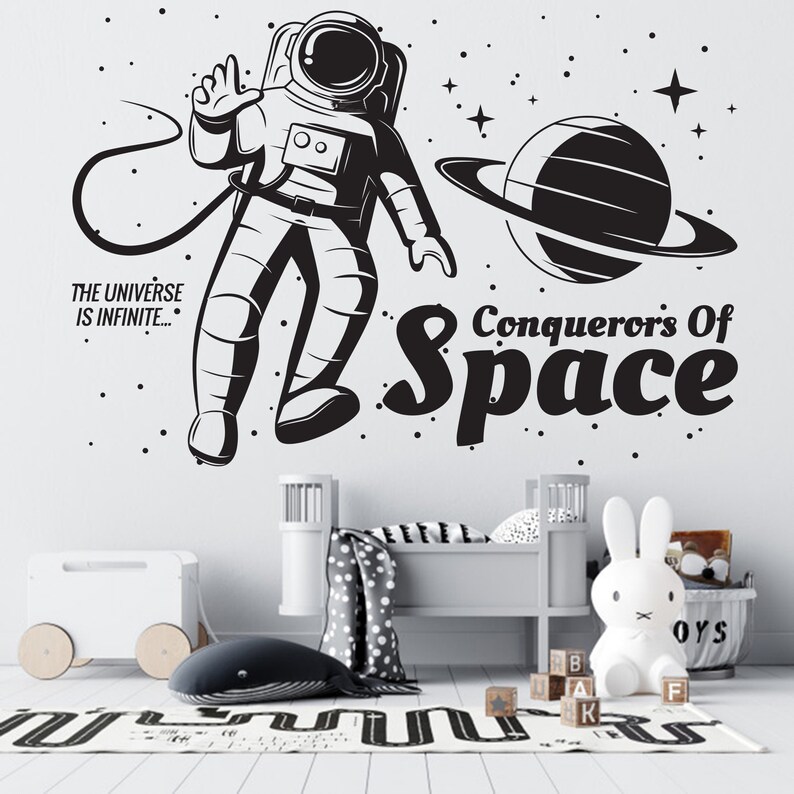Astronaut Wall Decals Outer Space Wall Decal Astronaut Room - Etsy