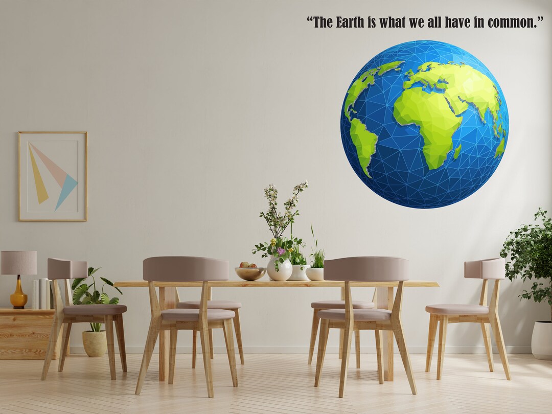 Earth Wall Decals,globe Planet Wall Decal,world Map Wall Decal,globe ...