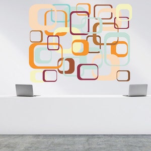 Squares Wall Decal, Square Wall Sticker Office Decor, Geometric Wall ...