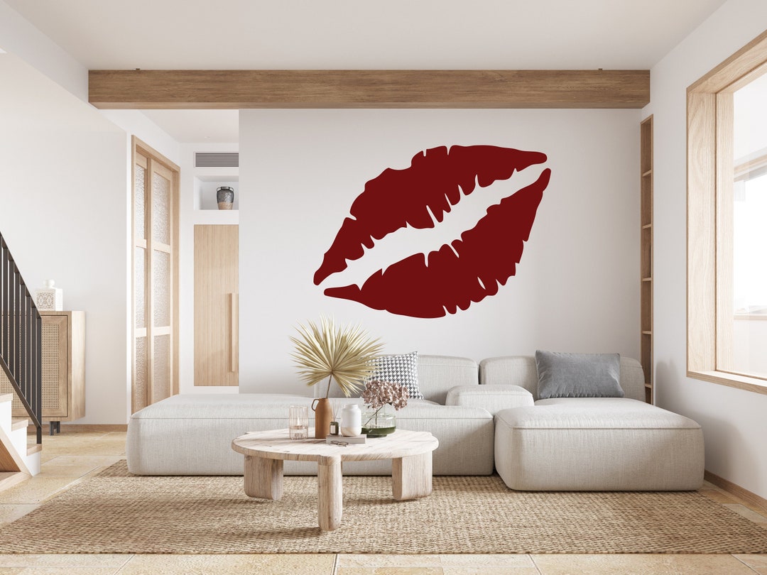 Lips Wall Decal Fashion Wall Art Decor Kiss Lips Decor - Etsy