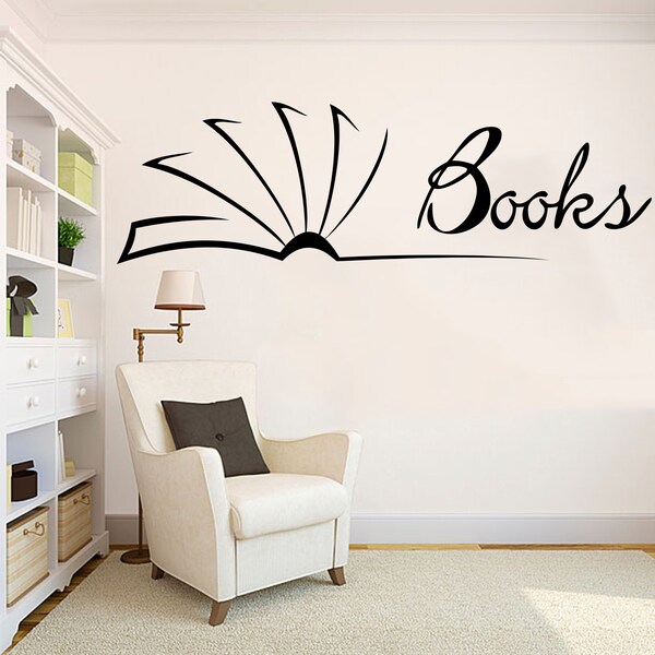 Book Wall Decal - Etsy