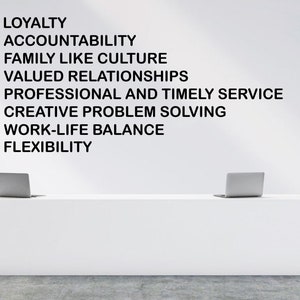 Core Values Our Values Office Wall Art, Motivational Inspiring Wall Art ...