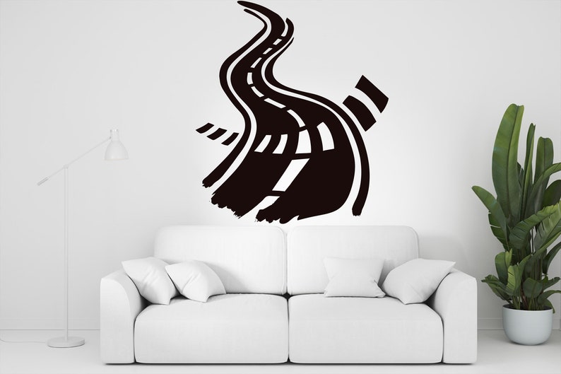 Road Wall Decal Sticker Road Wall Decals Tire Track Wall | Etsy