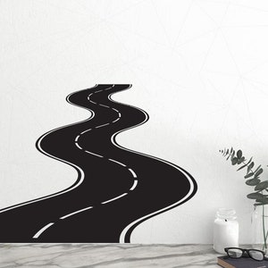 Road Wall Decal Sticker, Roadway Wall Vinyl,curved Road Wall Decals ...
