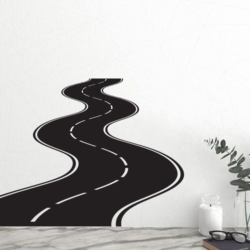 Curved Road Wall Sticker Traffic Speedway Vinyl Decal Highway - Etsy