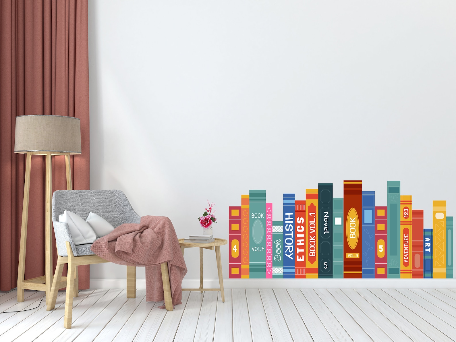Library Book Vinyl Wall Art Decals, Library Wall Decal, Education ...