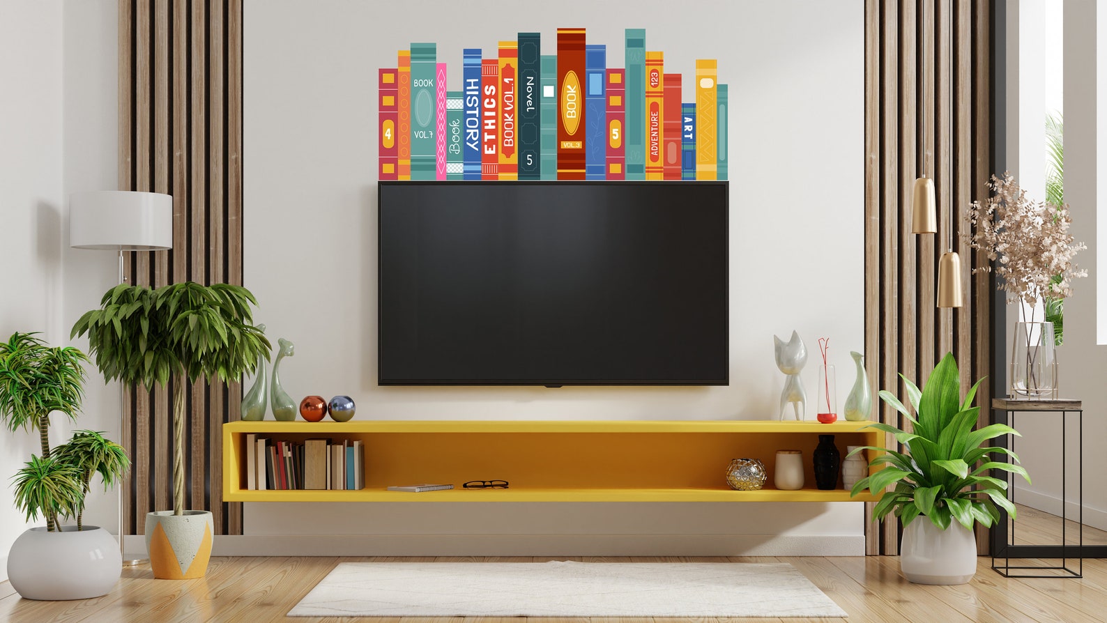 Library Book Vinyl Wall Art Decals, Library Wall Decal, Education ...