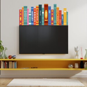 Library Book Vinyl Wall Art Decals, Library Wall Decal, Education ...