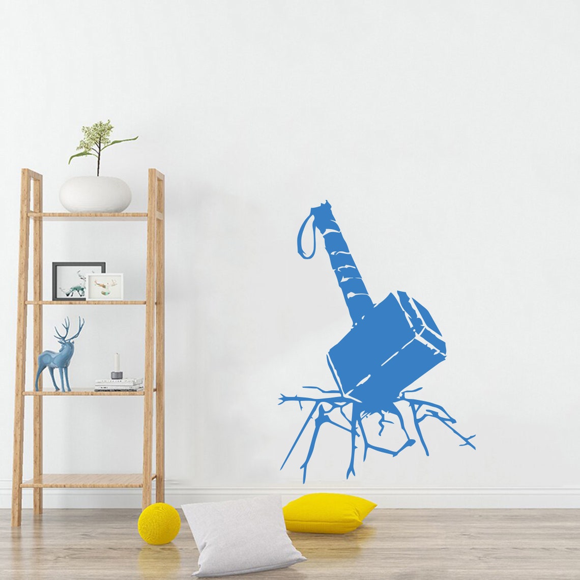 Hammer Mjolnir Wall Decals Sticker Cartoon Wall Decals - Etsy
