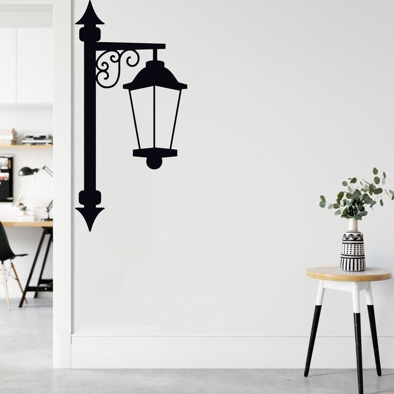 Lamp Wall Decal Street Lamp Wall Decal Hallway Wall Decal - Etsy