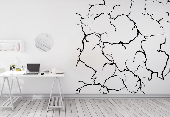 Crack Wall Wall Decal Cracked Wall Sticker Office Decor | Etsy