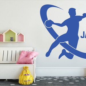Handball Wall Decal Handball Player Decal Custom Name Wall Personalized ...