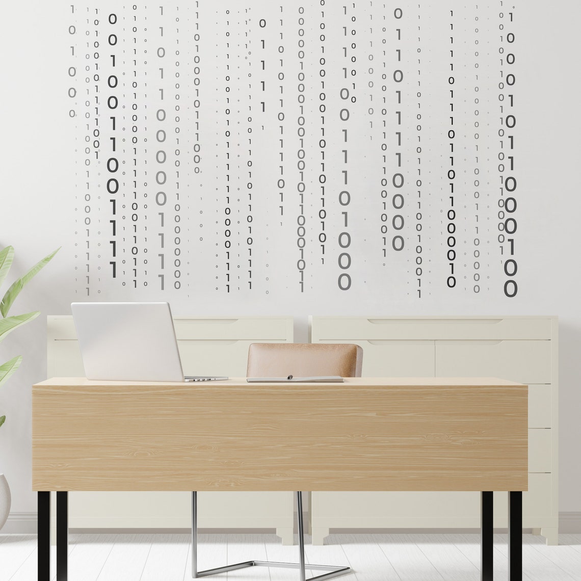 Binary Code Wall Decal Technology Vinyl Wall Art Decals - Etsy