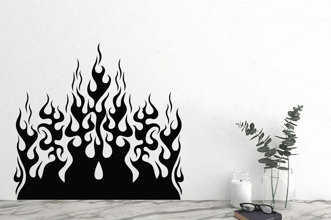 Fire Flame Wall Vinyl Decal Stickers Art Design Flames Decals Fire ...