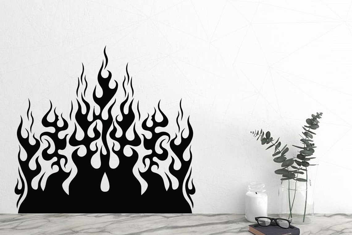 Fire Flame Wall Vinyl Decal Stickers Art Design Flames Decals - Etsy