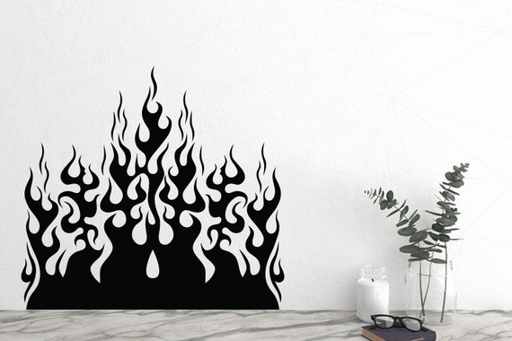 Fire Flame Wall Vinyl Decal Stickers Art Design Flames Decals | Etsy