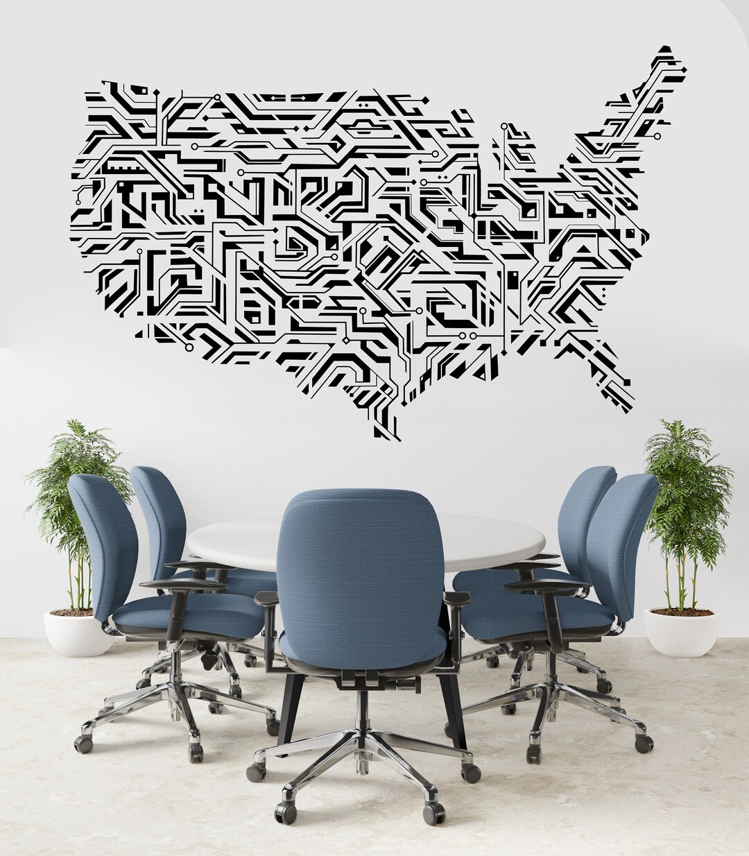 Circuit Board United States Map USA Office Wall Art Decal, Technology ...