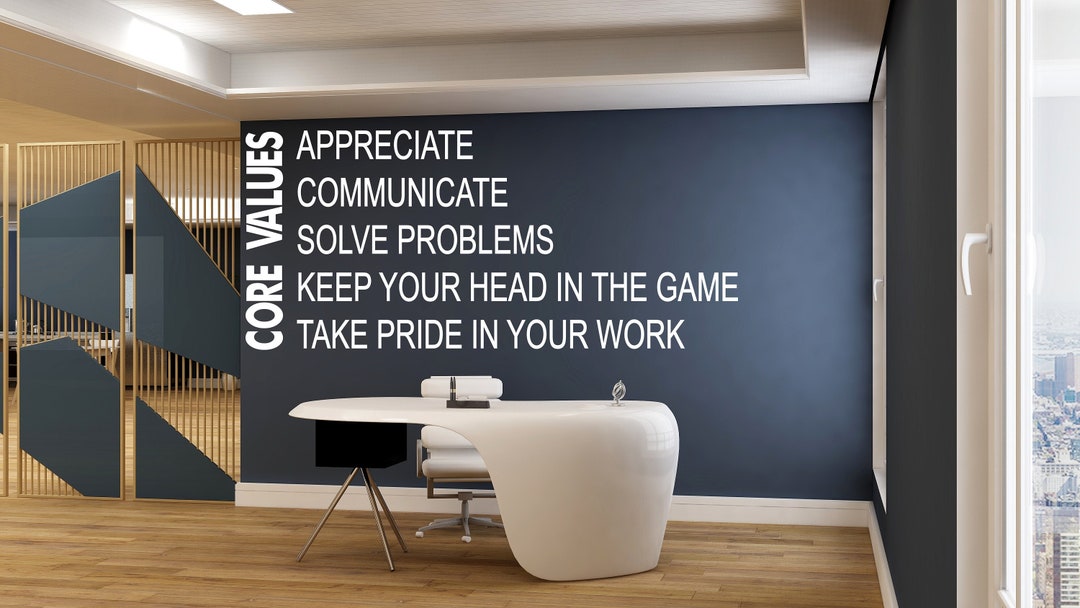 Core Values Our Values Office Wall Art Motivational Inspiring Wall Art