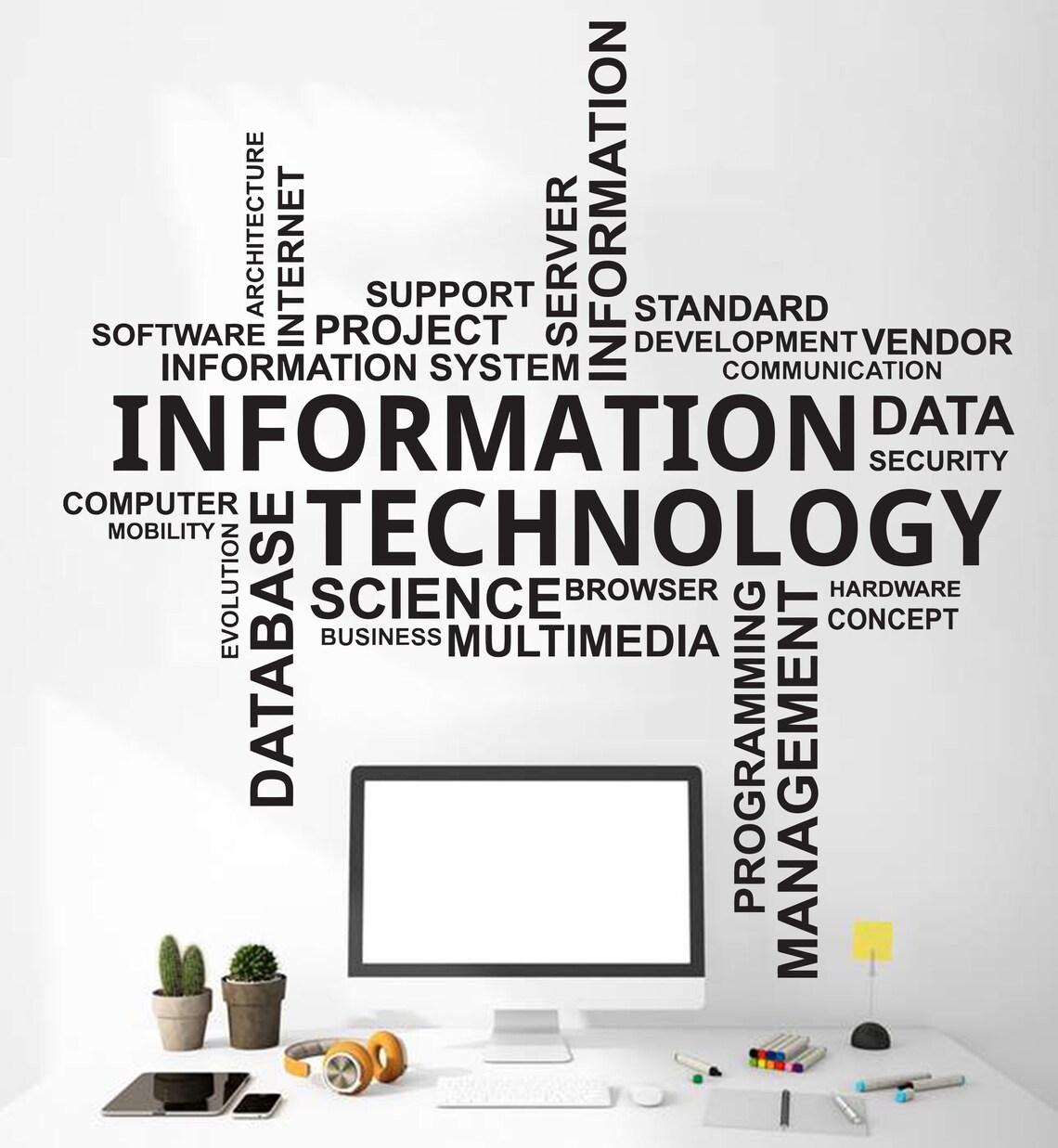 Information Technology Vinyl Wall Art Decals Technology Wall - Etsy
