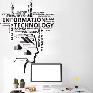 Information Technology Vinyl Wall Art Decals, Technology Wall Decal ...