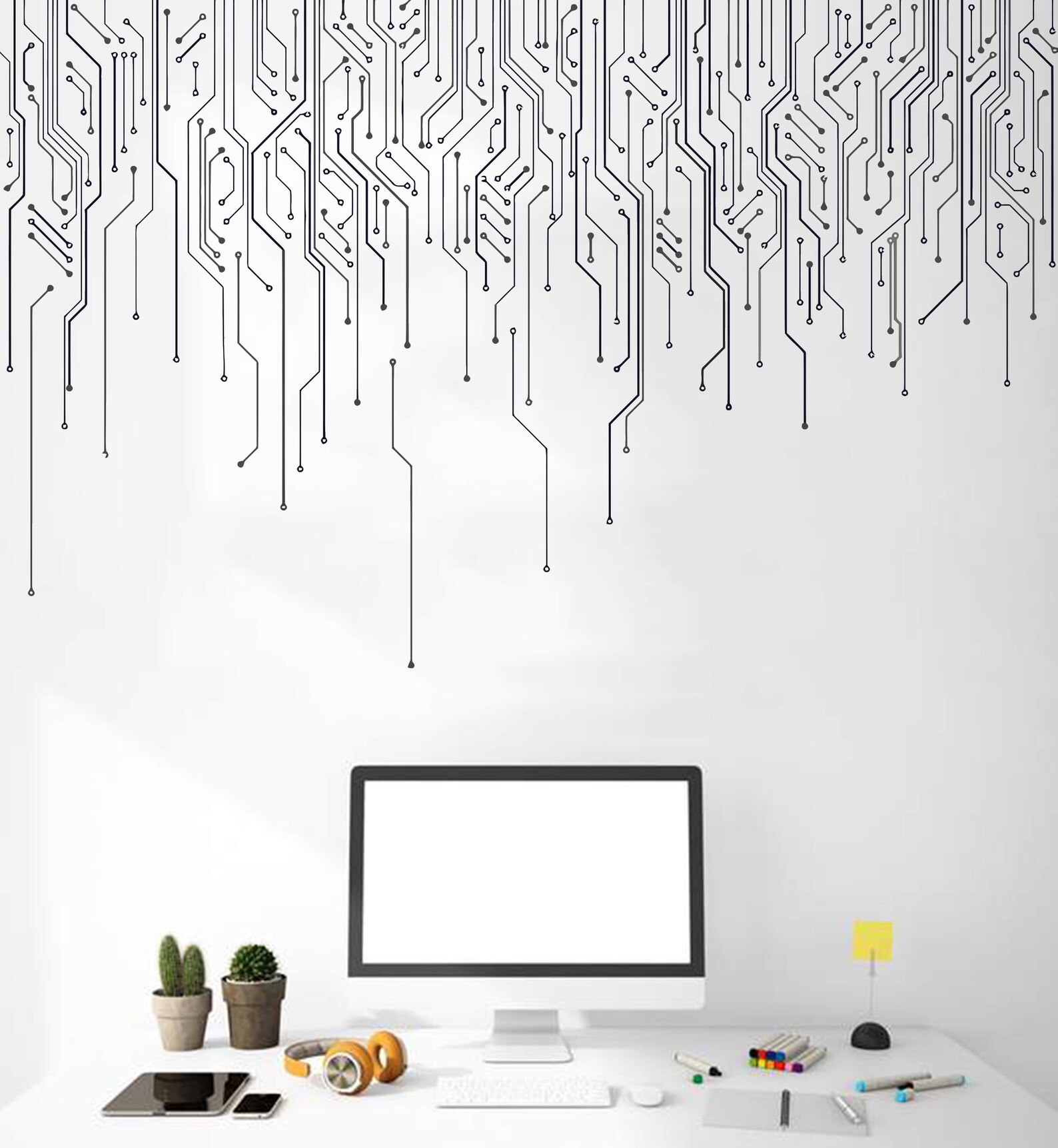 Circuit Board Wall Decal Technology Vinyl Wall Art Decals - Etsy
