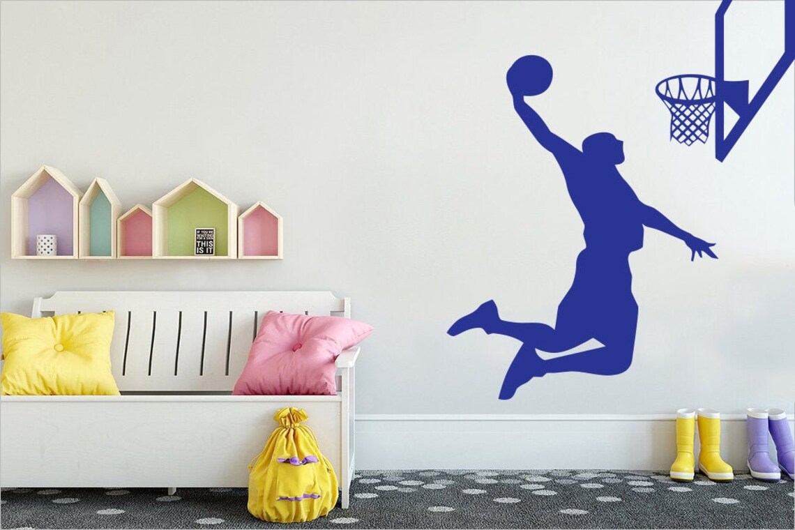Basketball Player Wall Decal Vinyl Decal Sticker Basketball - Etsy