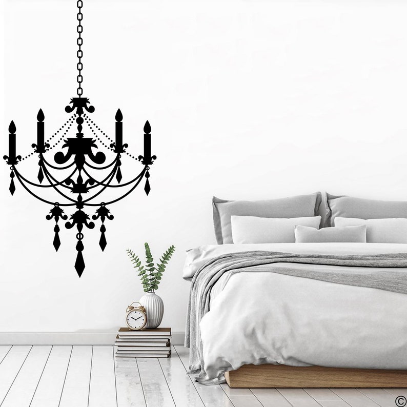 Chandelier Wall Decal Chandelier Sticker Vinyl Wall Decal - Etsy