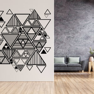 Triangle Abstract Vinyl Wall Art Decals, Office Wall Decor, Triangles ...