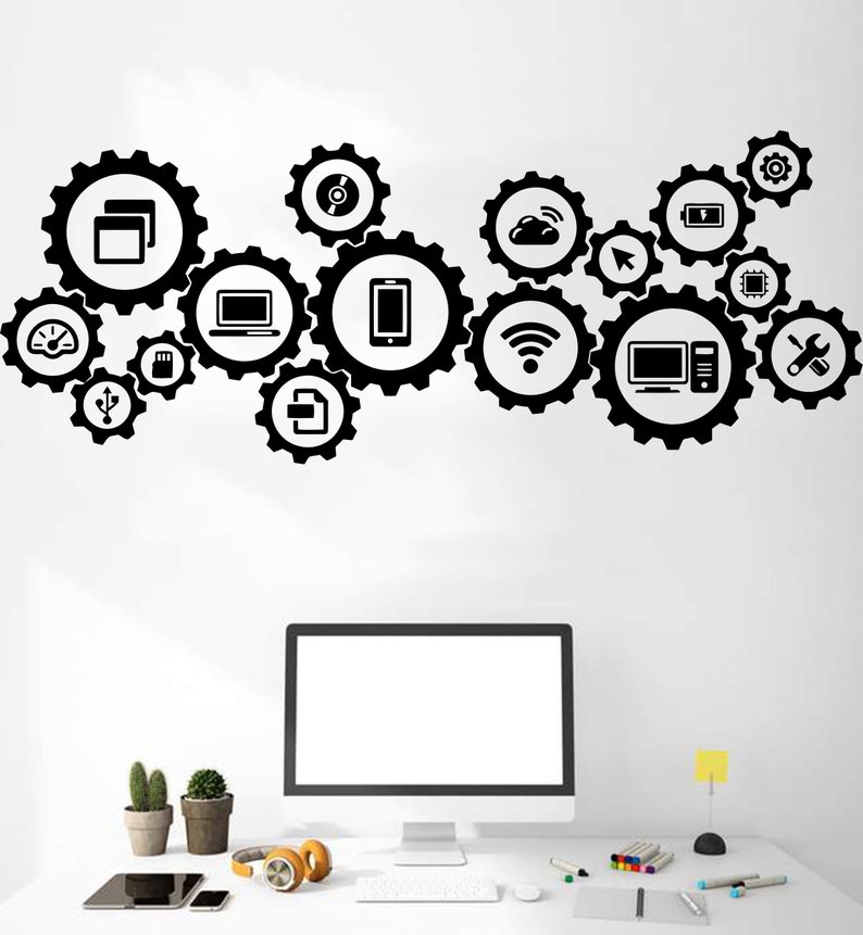 Technology Wall Decal Social Media Decal Information - Etsy